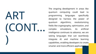 PL 1 Overview of Programming Languages. Learn about syntax, semantics ...