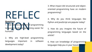 PL 1 Overview of Programming Languages. Learn about syntax, semantics ...