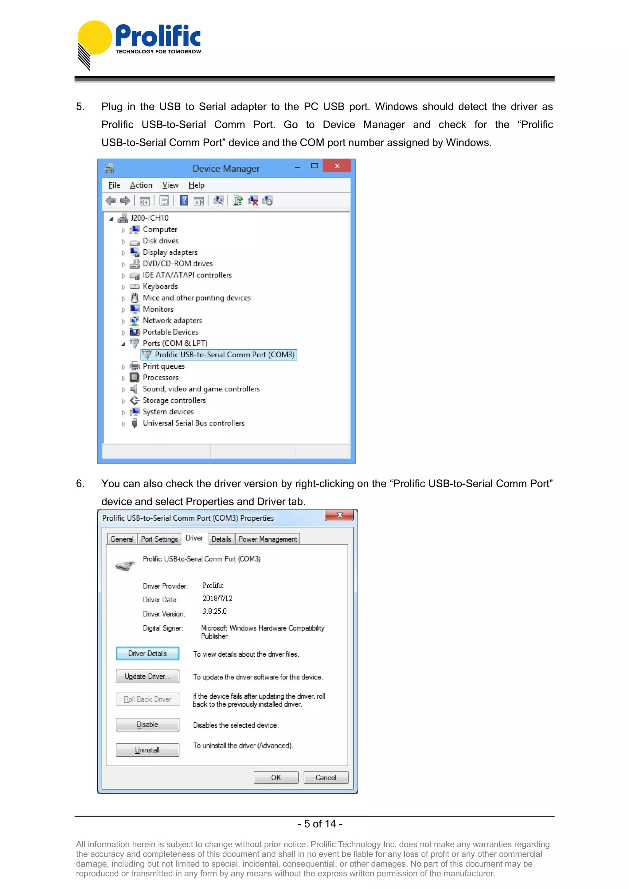 Pl2303 windows driver manual v1.23.0 | PDF