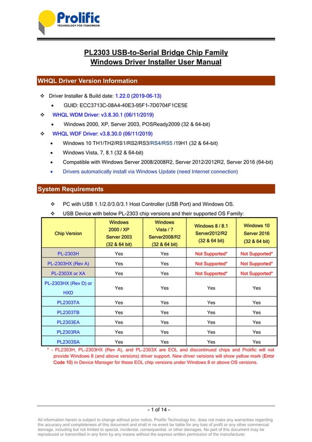 Pl2303 windows driver manual v1.23.0 | PDF | Operating Systems ...
