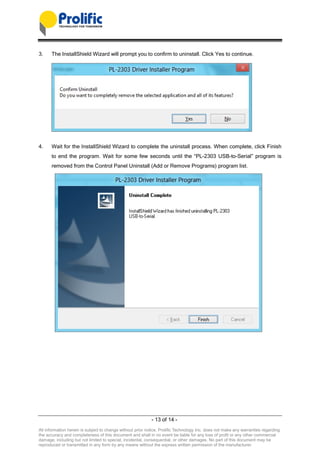 Pl2303 windows driver manual v1.23.0 | PDF