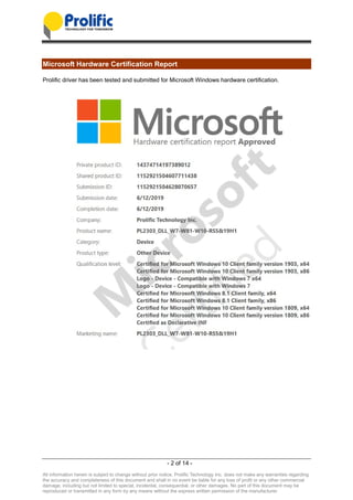 Pl2303 windows driver manual v1.23.0 | PDF