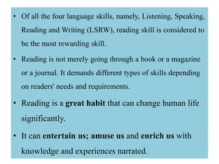 Introduction to Reading techniques to follow | PPT