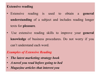 Introduction to Reading techniques to follow | PPT