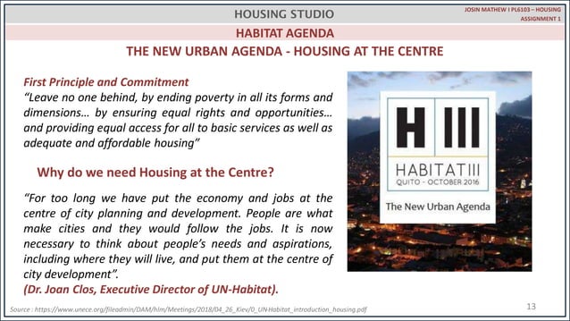 Housing - habitat agenda , global housing challenges | PDF