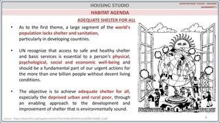 Housing - habitat agenda , global housing challenges | PDF