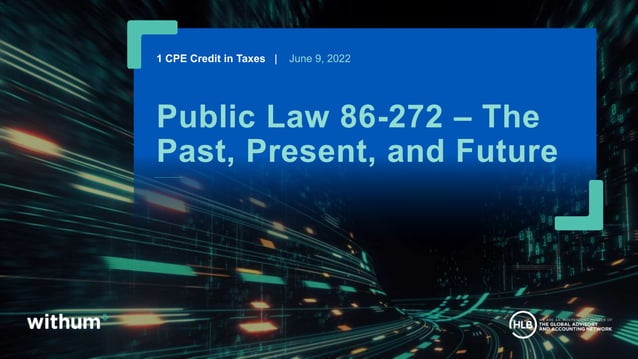 PL 86-272 - The Past Present and Future | PPTX