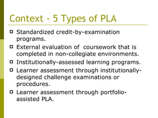 PLA Presentation - OrACRAO | PPT