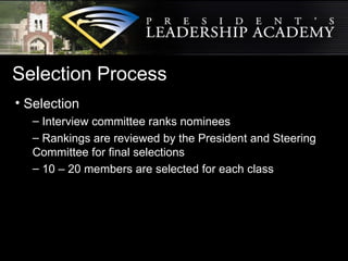 President's Leadership Academy | PPT
