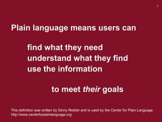 Plain language: accessibility for information | PPTX