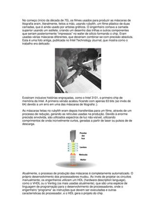 Como são feitos o processadores? | PDF