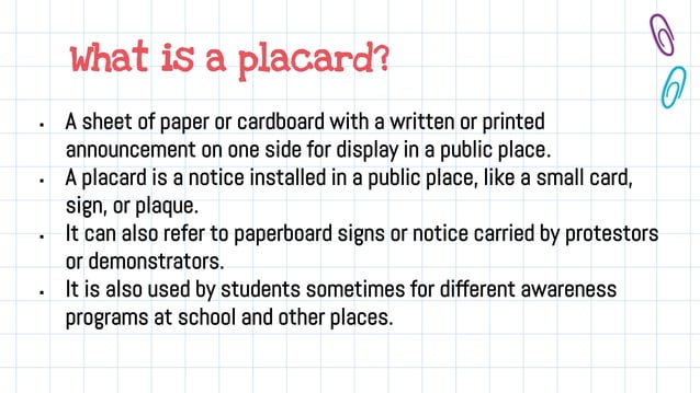 Placard making | PPTX | Drawing and Sketching | Arts and Crafts