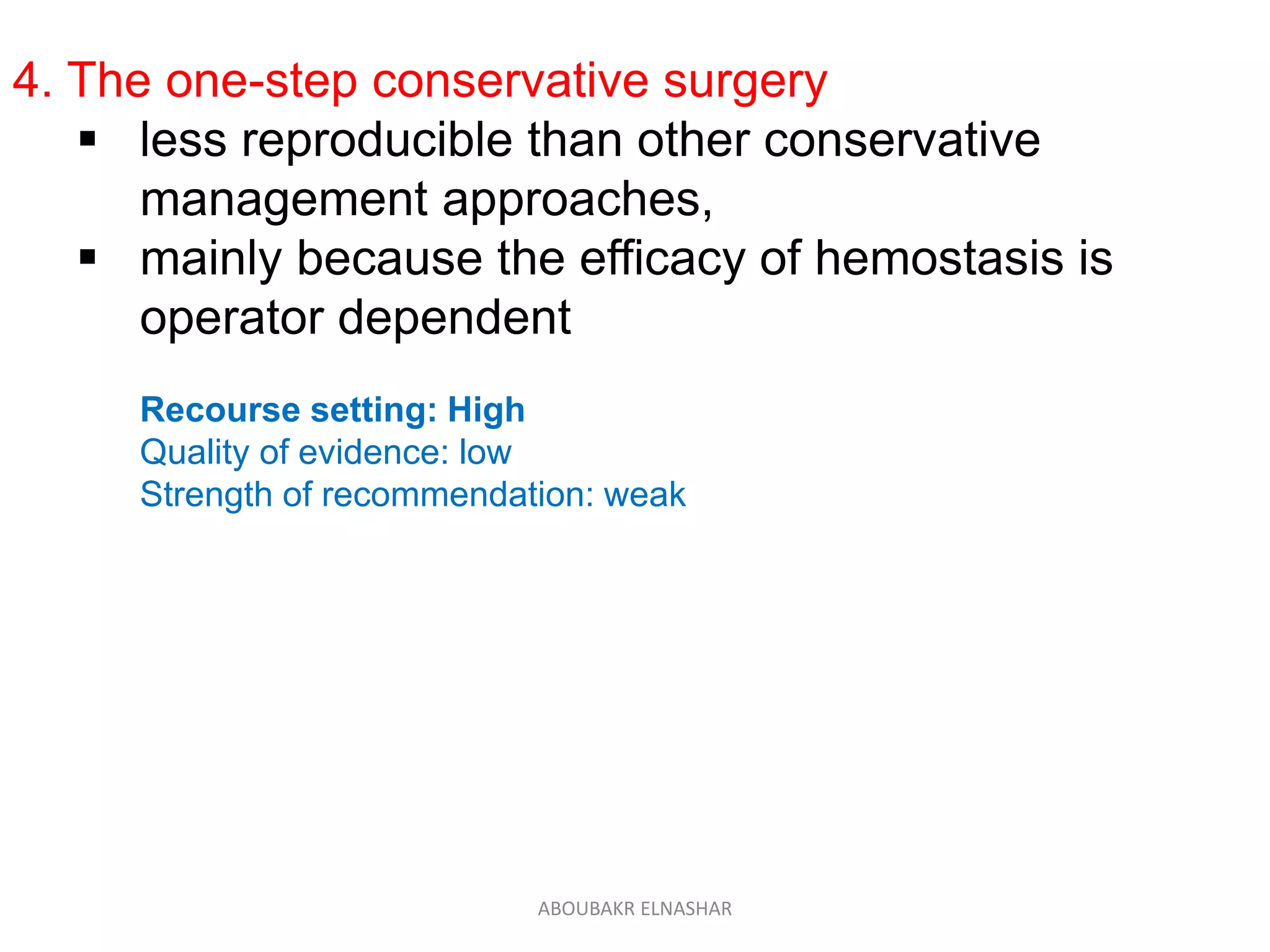 FIGO guidelines on Placenta Accreta Spectrum Disorders: Conservative ...