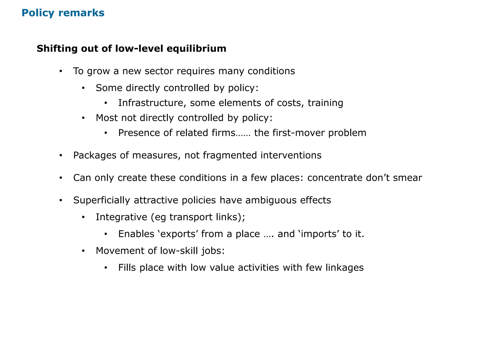 Place based policies, theoretical rationale | PPT