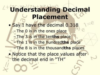 Place Value and Decimals | PPT