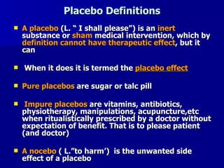 Placebos from St Jerome to functional MRI | PPT
