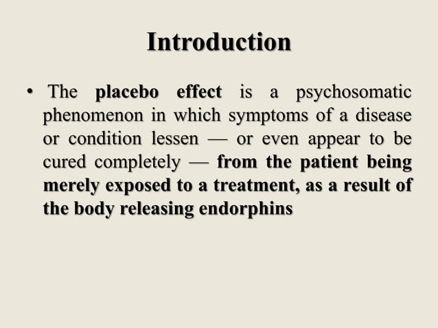 Placebo Effect. | PPTX | Pharmaceutical Drugs | Medical Health
