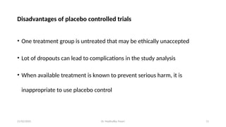 Placebo in Clinical Trials. dr madhulika tiwari kgmu | PPTX