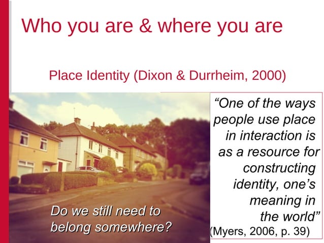 Place identity and environmental conditions | PPT