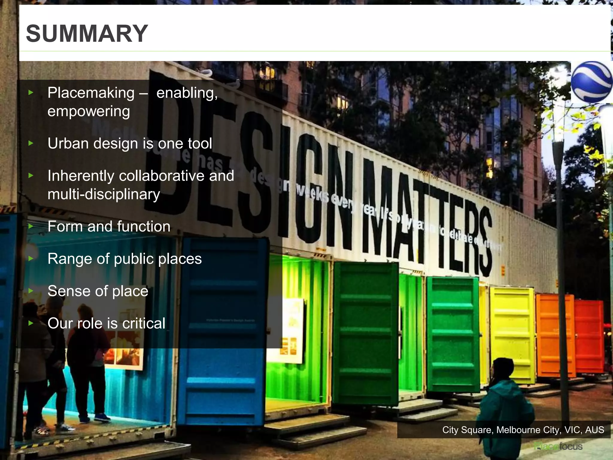 Placemaking 101: Section 1 of Introduction to Placemaking | PPTX