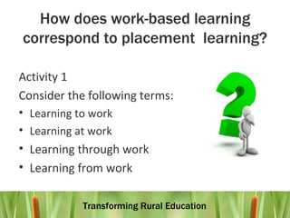 Placement and work based learning | PPT