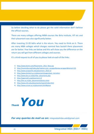 Integrated MBA | PDF