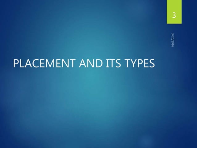 Placement and algorithm. | PPTX