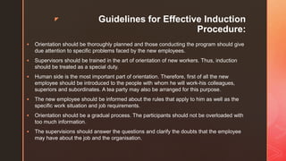 Placement and induction | PPTX