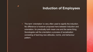 Placement and induction | PPTX