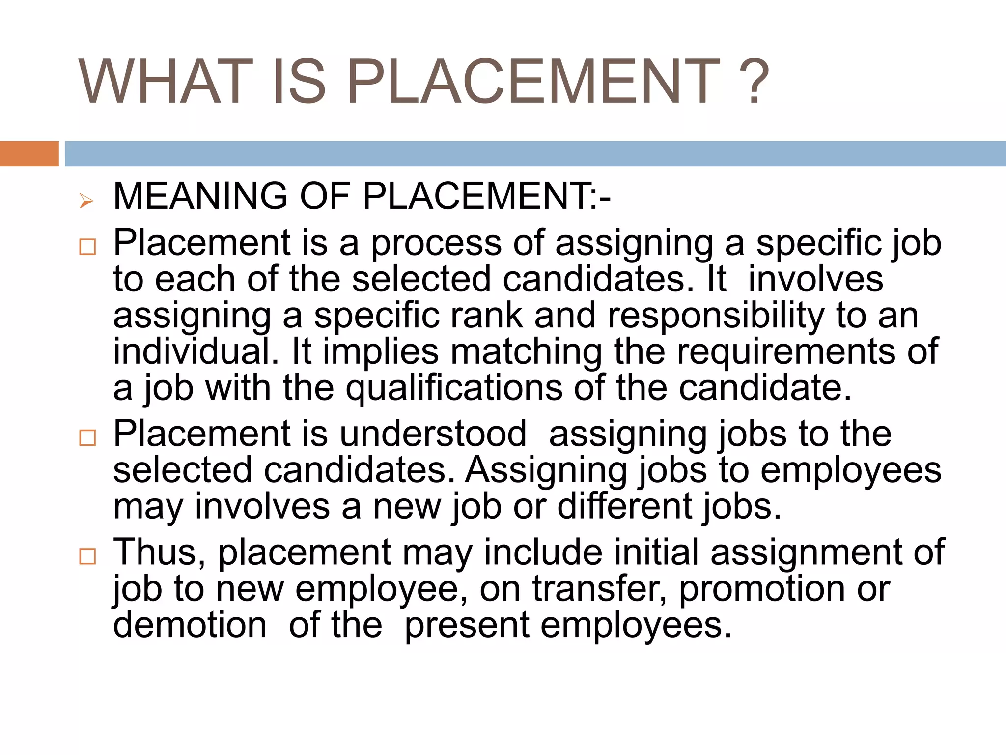 Placement and induction in HRM | PPTX