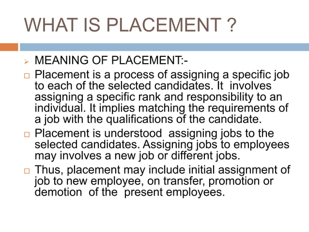 Placement and induction in HRM | PPTX