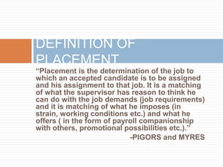 Placement and induction in HRM | PPTX