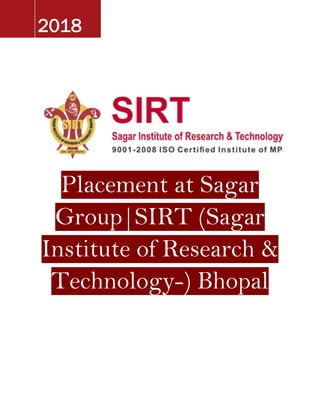 Placement at sagar group Bhopal | SIRT College Bhopal | PDF