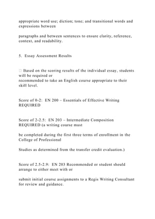 Placement Essay Scoring Sheet Student Name___________________.docx