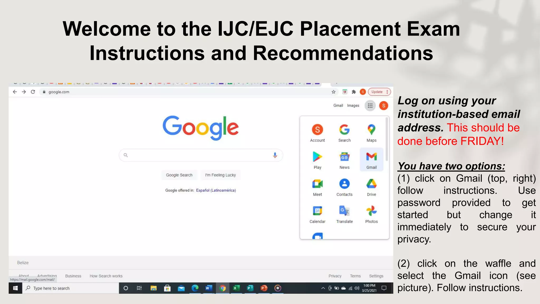IJC/EJC Placement Exam Tutorial | PPT
