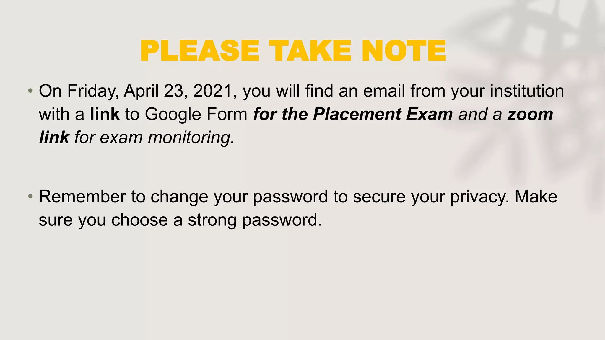IJC/EJC Placement Exam Tutorial | PPT