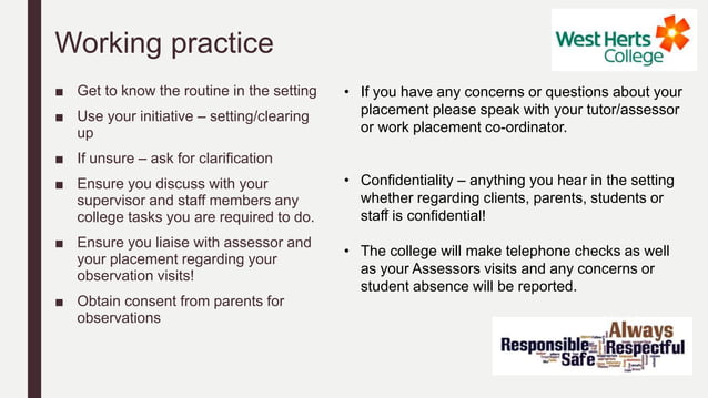 Placement expectations | PPTX