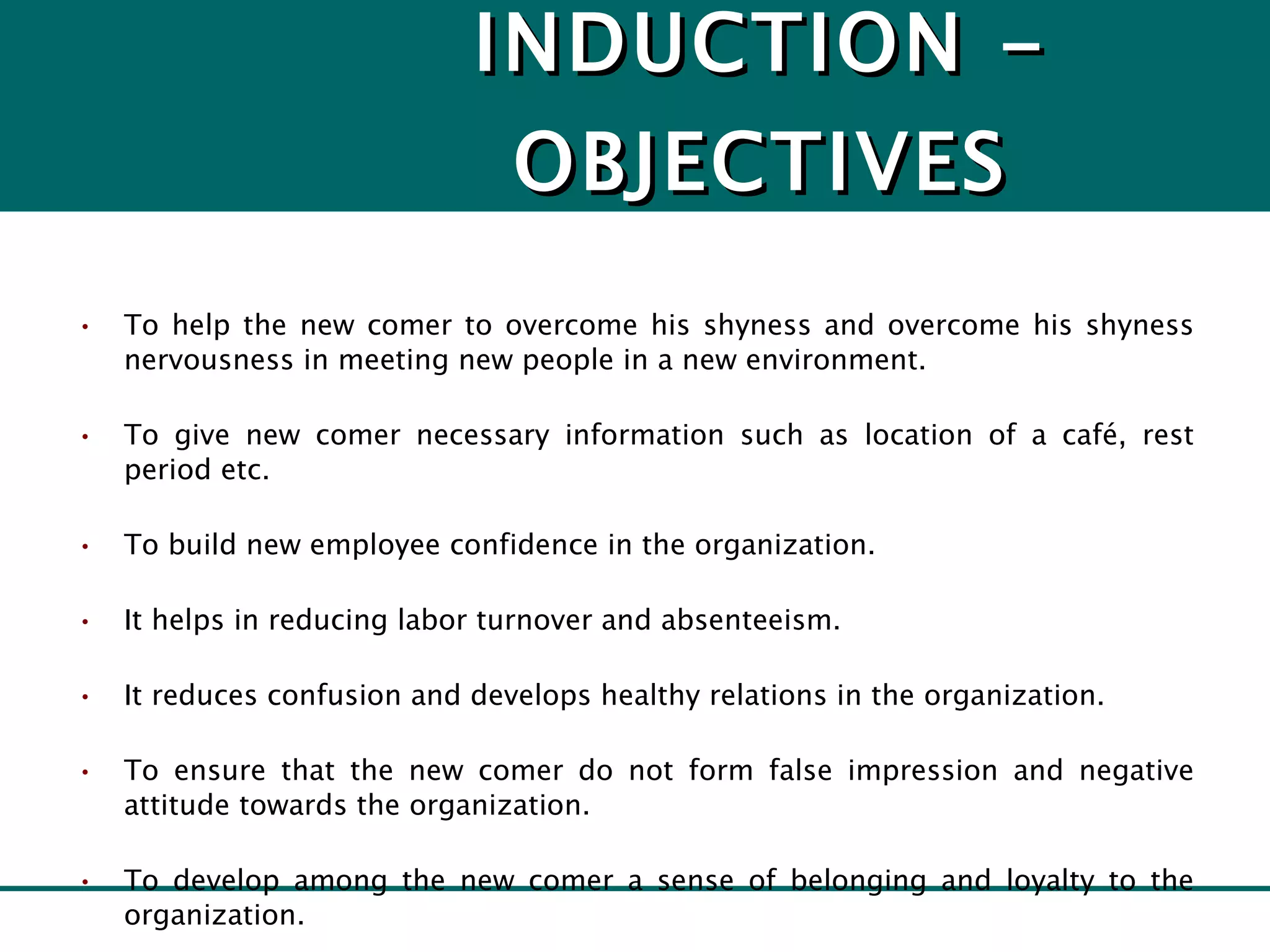 Placement & induction final updated ppt | PPT