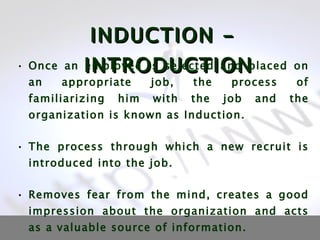 Placement & induction final updated ppt | PPT