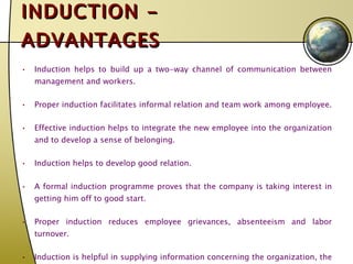 Placement & induction final updated ppt | PPT