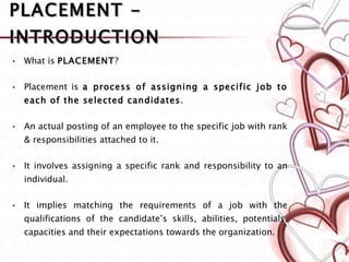 Placement & induction final updated ppt | PPT