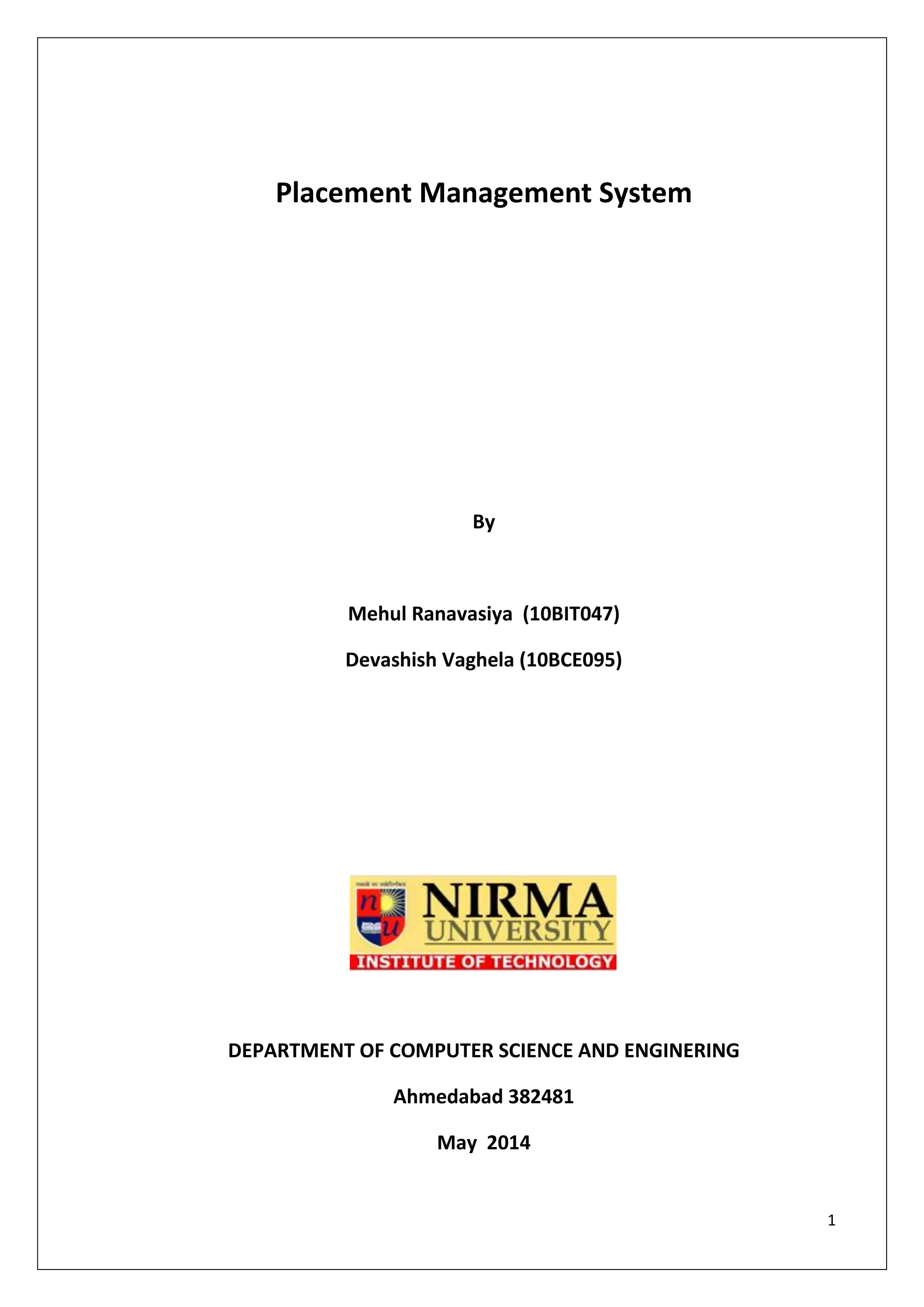 Placement management system | PDF