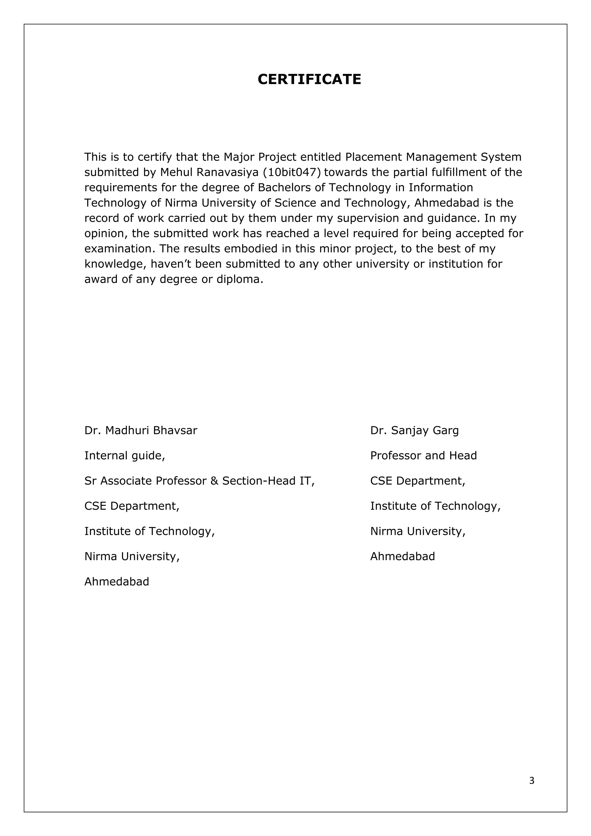 Placement management system | PDF