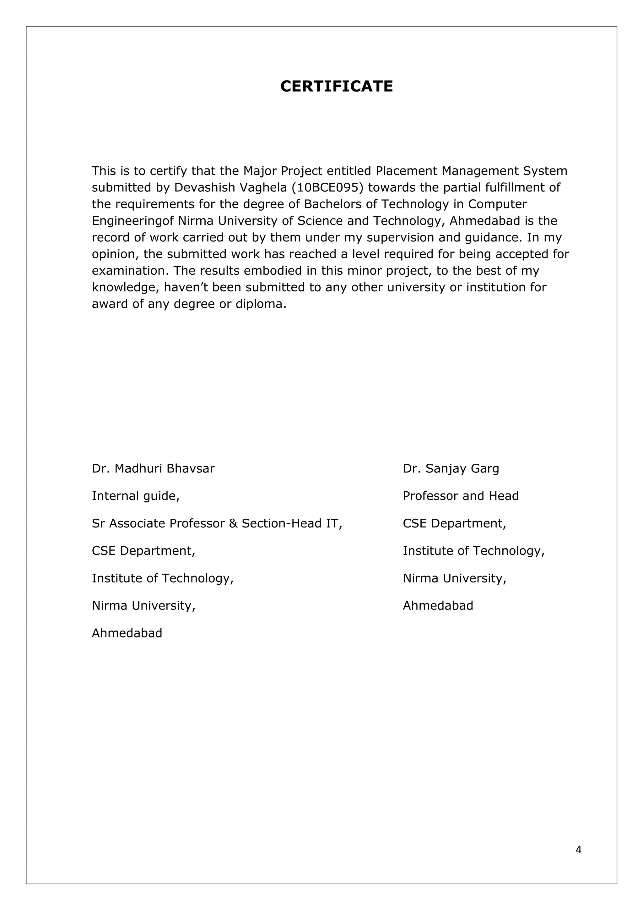 Placement management system | PDF