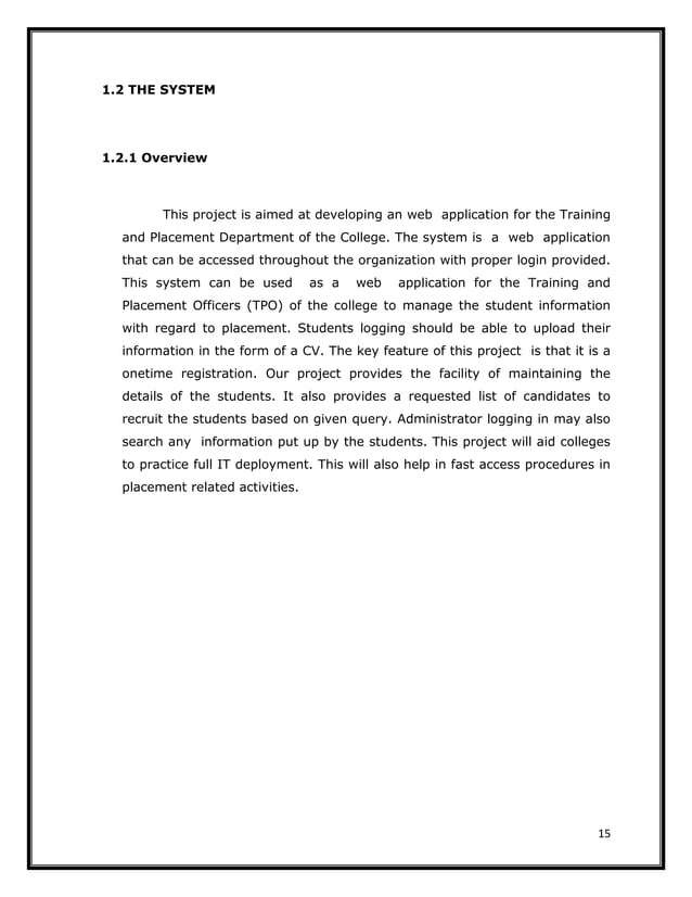 Placement management system | PDF