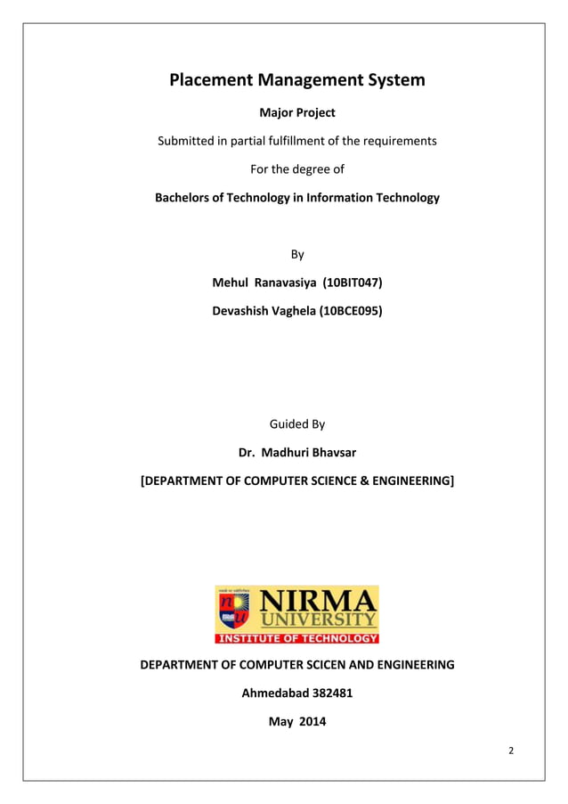 Placement management system | PDF