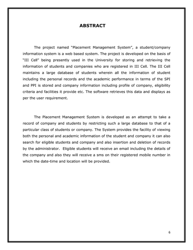 Placement management system | PDF