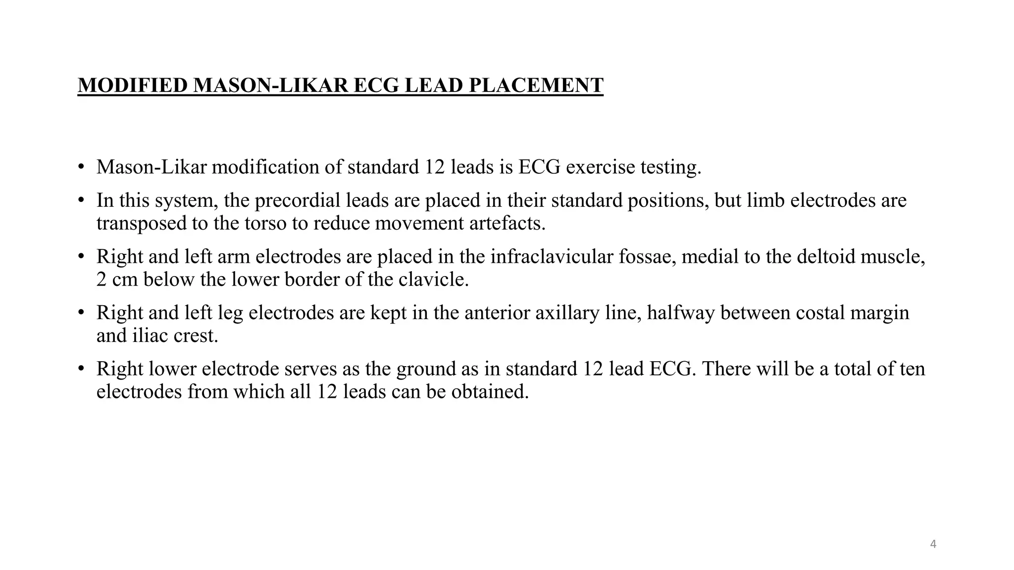 Placement of ecg leads during exercise (cardio ppt) | PPTX
