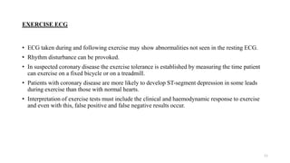 Placement of ecg leads during exercise (cardio ppt) | PPTX