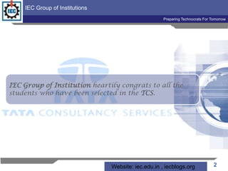 Placement of iec students in TCS | PPTX